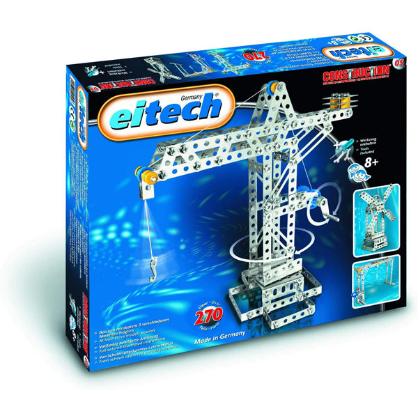eitech Construction Classic Set Cranes + Windmill 270 Pieces Metal Bui – cavo.ae