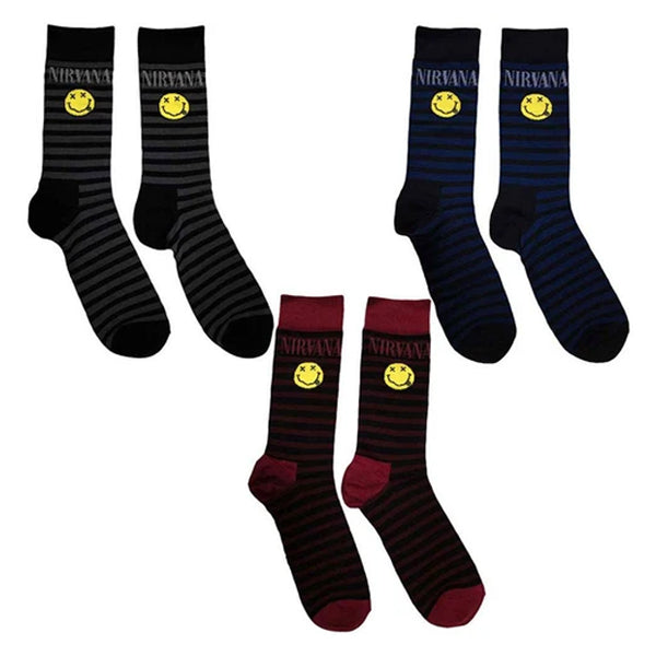 Nirvana - Socks Smiley Stripes - 3-Pack Socks(EU40 - 45) – cavo.ae