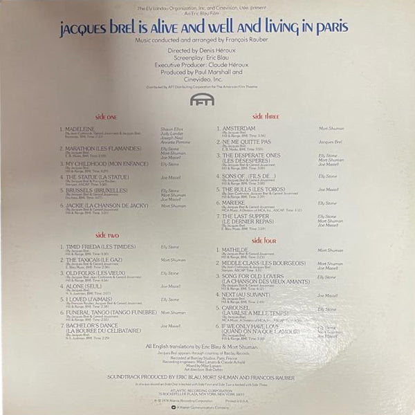 Elly Stone, Mort Shuman, Joe Masiell With Jacques Brel - Eric Blau's J ...