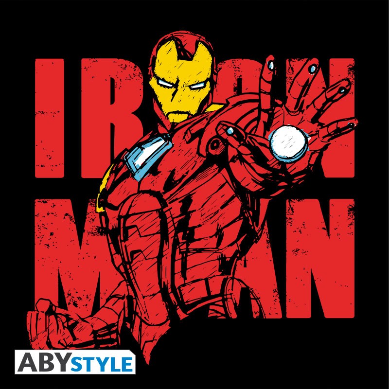 Iron Man Graphic Design Licensed Marvel Black T-Shirt for Men – cavo.ae